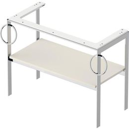 Duravit White Tulip Waschtisch-Konsole WT4547B3939 98,4 x 45 cm, Nordic Wei&szlig; Seidenmatt, bodenstehend, Metall, 2 Handtuchhalter