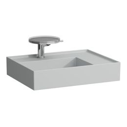 Laufen Kartell Waschtisch 8103347591581, 60x46cm, grau, Ablage rechts, 3 Hahnl&ouml;cher, Saphirkeramik
