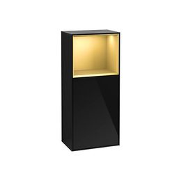 Villeroy & Boch Villeroy und Boch Finion Seitenschrank F510HFPH 41,8x93,6x27cm, rechts, Regal oben Gold Matt, Glossy Black Lacquer