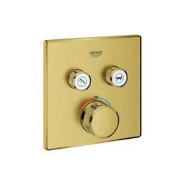 Grohe Grohtherm Smartcontrol Fertigmontageset 29124GN0 cool sunrise geb&uuml;rstet, eckig, UP-Thermostat, 2 Absperrventile