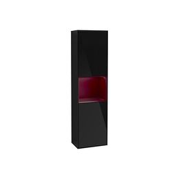 Villeroy & Boch Villeroy und Boch Finion Hochschrank F470HBPH 41,8x151,6x27cm, rechts, Regal Peony Matt Lacquer, Glossy Black Lacquer