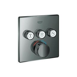 Grohe Grohtherm Smartcontrol Fertigmontageset 29126A00 hard graphite, eckig, UP-Thermostat, 3 Absperrventile