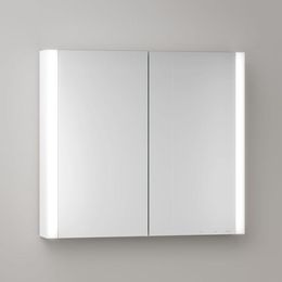 KEUCO Somaris Spiegelschrank mit Beleuchtung 14502512101 80 x 71 x 12,7 cm, wei&szlig; matt, Wandvorbau, 2 T&uuml;ren, Spiegelheizung