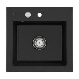 Villeroy & Boch Villeroy und Boch Subway 50 S Einbausp&uuml;le 331502J0 mit Ablaufgarnitur, Excenterbet&auml;tigung, 525 x 510 mm, chromite CeramicPlus