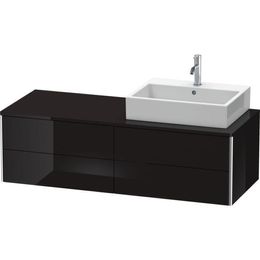 Duravit XSquare Waschtisch-Unterschrank XS4913R4040 140x40x54,8cm, 4 Schubk&auml;sten, rechts, schwarz hochglanz