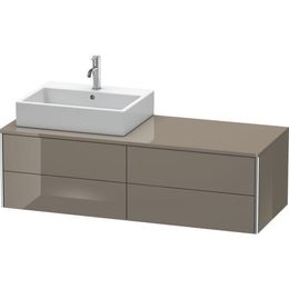 Duravit XSquare Waschtisch-Unterschrank XS4913L8989 140x40x54,8cm, 4 Schubk&auml;sten, links, Flannel Grey hochglanz