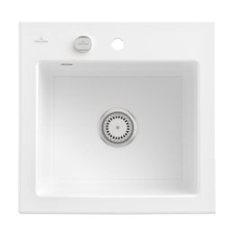 Villeroy & Boch Villeroy und Boch Subway 50 S Einbausp&uuml;le 331502KG mit Ablaufgarnitur, Excenterbet&auml;tigung, 525 x 510 mm, snow white CeramicPlus