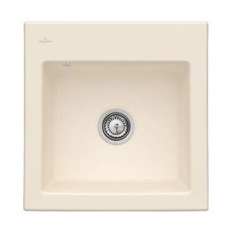 Villeroy & Boch Villeroy und Boch Subway 50 S Einbausp&uuml;le 331501FU mit Ablaufgarnitur, 525 x 510 mm, Handbet&auml;tigung, ivory CeramicPlus