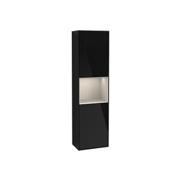 Villeroy & Boch Villeroy und Boch Finion Hochschrank F470HHPH 41,8x151,6x27cm, rechts, Regal Sand Matt Lacquer, Glossy Black Lacquer