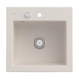 Villeroy & Boch Villeroy und Boch Subway 50 S Einbausp&uuml;le 331502KR mit Ablaufgarnitur, Excenterbet&auml;tigung, 525 x 510 mm, crema CeramicPlus