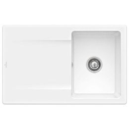 Villeroy & Boch Villeroy & Boch Siluet Einbausp&uuml;le 333401RW mit Ablaufgarnitur und Handbet&auml;tigung, Stone White