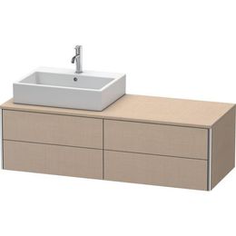 Duravit XSquare Waschtisch-Unterschrank XS4913L7575 140x40x54,8cm, 4 Schubk&auml;sten, links, Leinen