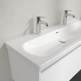 Villeroy & Boch Villeroy und Boch Skyla Waschtisch 5A51C401 120x46cm, f&uuml;r zwei 3-Loch-Armaturen, mit &Uuml;berlauf, Wei&szlig; Alpin
