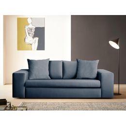 2-Sitzer Home Affaire, B:230cm H:72cm T:113cm, grau, Sofas, "SLEETLAND XXL in Samtvelours oder Vintage-Leder-Optik", besonders groß und bequem