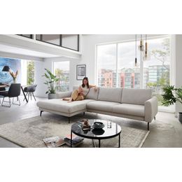 Ecksofa DIE PLANBAR, B:305cm H:87cm T:180cm, silber, 95%Polyester;5% Nylon, Wohnzimmer, Sofas, "MP-IN23147 L-Form", Kaltschaumpolsterung, softer Sitz