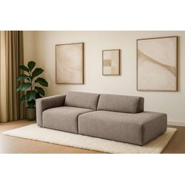 2-Sitzer Home Affaire, B:227cm H:71cm T:96cm, braun, 100% Polyester, Sofas, "Noord mit Kedernaht, Breite 227 cm", Cord, Struktur, Webstoff, mit
