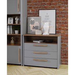Schubkastenkommode FORTE, B:98,6cm H:85,9cm T:41,3cm, grau, FSC-zertifizierter Holzwerkstoff, Sideboards, "Surfino"
