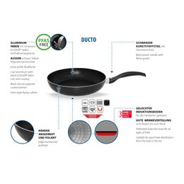 ELO Wok "Ducto Wok- und Pastapfanne", &Oslash; 28cm + H&ouml;he 8cm, schwarz, Pfannen, Induktion