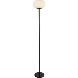 Searchlight Stehlampe "Lumina Floor Lamp - Black Metal & Frosted Ribbed Glass", 1, Ø 24cm H: 151cm, 1 Stk., schwarz, Leuchten