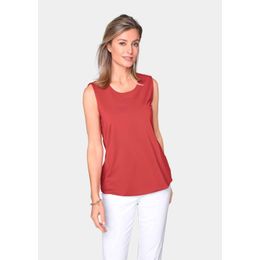 GOLDNER Damen Tr&auml;gertop "Kurzgr&ouml;&szlig;e Gepflegtes Top in formstabiler Ware", rot, Gr. 21, Obermaterial: 82% Polyester PES. 18% Elasthan EL., Tops