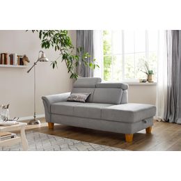 Recamiere Home Affaire, B:194cm H:84cm T:93cm, grau, 100% Polyester, Sofas, "Conville", incl. Kopfteilverstellung, Federkern, wahlweise mit Bettkasten