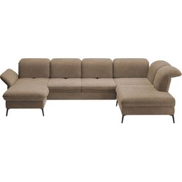 Sit & More Wohnlandschaft SIT & MORE, B:359cm H:92cm T:231cm, braun, 100% Polyester, Sofas, "Emely, inkl. Sitztiefenverstellung", wahlweise mit