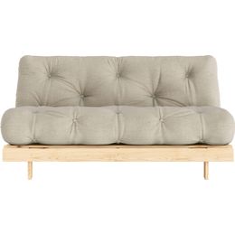 Daybett Karup Design, B:160cm H:85cm, beige, Bezug: 75% Baumwolle, 25% Leinen, , Daybetten, "Daybett Roots Schlafsofa – Gästebett & Sofa aus
