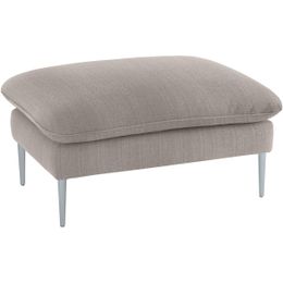 Hocker W.Schillig, B:106cm H:45cm T:71cm, grau, Chenille-Flachgewebe R66 (85% Polyester, 15% Nylon);Longlife Xtra-Leder Z59: Glattleder mit modischer