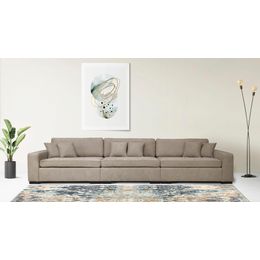 3-Sitzer Home Affaire, B:310cm H:86cm T:100cm, beige, 100% Polyester, Sofas, "Skara", Lounge-Sofa mit Federkernpolsterung, in vielen Bezugsvarianten