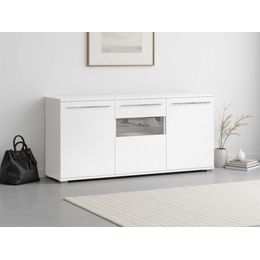 Kommode Places of Style, B:180cm H:84,6cm T:45,2cm, weiß, Spanplatte, Wohnzimmer, Sideboards, "Piano", Hochglanz UV lackiert, Soft-Close Funktion