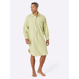 Herren Nachthemd "Nachthemd", Gr. 44, gr&uuml;n, 100% Baumwolle, gemustert, Kleider