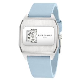 Damen Quarzuhr "Vinyl Vision"hellblau, Liebeskind Berlin, Armbanduhren, Armbanduhr, Damenuhr, Lederarmband, analog