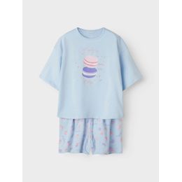 name it Kinder Shorty "NKFNIGHTSET BOXY MACARON NOOS", Gr. 86nantucket breeze (blank), Jersey, Obermaterial: 95% Baumwolle, 5% Elasthan, bedruckt,