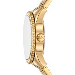 Michael Kors Damen Quarzuhr "BRYANT MK-Logo"gelbgoldfarben, Armbanduhren, Armbanduhr, Damenuhr, Edelstahlarmband, analog, Glassteine