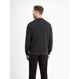 Lerros Herren Strickpullover "Lerros Leichter Strickpullover mit schmaler Rippstuktur", schwarz, Gr. S, 100% Baumwolle, Pullover