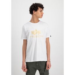 Damen T-Shirt "Basic T-Shirt BL Foil Print", wei&szlig;, Gr. S, Alpha Industries, Obermaterial: 100% Baumwolle, Shirts