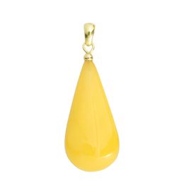 OSTSEE-SCHMUCK Damen Kettenanh&auml;nger "OSTSEE-SCHMUCK Anh&auml;nger Tropfen ca. 38 mm lang - Gold 333/000", 48 x 24mm, Bernstein, 6 g, gelb, Bernstein,