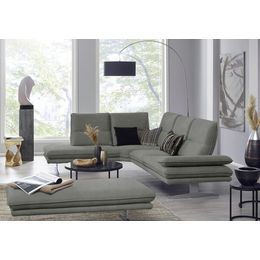 Ecksofa W.Schillig, B:284cm H:94cm T:224cm, grau, Stoff S37 (100% Polyester): Luxus-Microfaser in Lederoptik, Wohnzimmer, Sofas, "broadway,