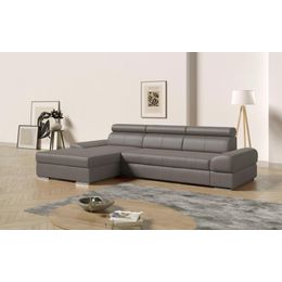 Sit & More Ecksofa SIT & MORE, B:284cm H:79cm T:171cm, grau, Luxus-NaturLeder;Luxus-Kunstleder;NaturLEDER;Microfaser Primabelle (100% Polyester), Wohnzimmer,