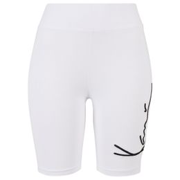 Karl Kani Damen Radlerhose "Karl Kani Damen KKWQ22003WHT Signature Cycling Shorts white"wei&szlig;, Gr. XS, unifarben, 95% Baumwolle, 5% Elasthan, Hosen