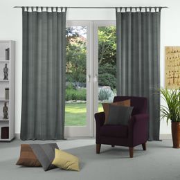 Vorhang WIRTH, B:132cm H:245cm, blau, Jacquard, Polyacryl, Polyester, Wohnzimmer, Gardinen, "Niederau"