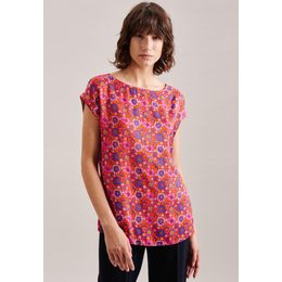 Seidensticker Damen Shirtbluse "Schwarze Rose", rot, Gr. 34, gemustert, 100% Viskose, Blusen, Kurzarm Rundhals Druck