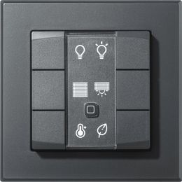 homematic IP Wandtaster "Wandtaster - 6-fach (142308A0)", B:11,5 H:4,8 T:12,6, grau, Smart-Home-Stationen