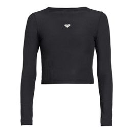 Roxy Damen Shirttop "Rise & Vibe", grau, Gr. L, 80% Nylon, 20% Elasthan, Tops