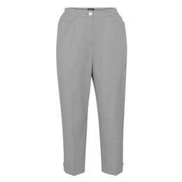 GOLDNER Damen 7/8-Hose "3/4-Hose Carla aus hochwertiger Pima-Baumwolle"silbergrau, Gr. 54, Obermaterial: 97% Baumwolle CO (CMIA). 3% Elasthan EL.,