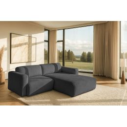 Ecksofa Home Affaire, B:232cm H:72cm T:166cm, grau, 100% PES, Wohnzimmer, Sofas, "Myrland", Breite 232 cm, Chenille, Easy Clean Stoff, mit Kaltschaum