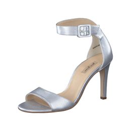 Paul Green Damen High-Heel-Sandalette "Paul Green Sandalen Leder", Gr. 40, silber, Leder, Schuhe