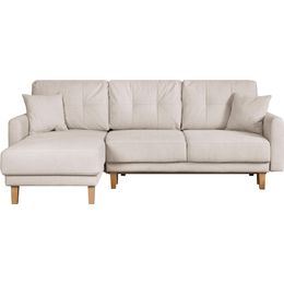 Ecksofa Home Affaire, B:234cm H:89cm T:164cm, beige, 88% Polyester, 9% Rayon, 3% Nylon, Wohnzimmer, Sofas, "TRIPLO optionale Schlafsofa mit