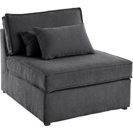 Sofa-Mittelelement OTTO HOME, B:80cm H:75cm T:100cm, schwarz, Baumwollmix (60% Baumwolle/40% Leinen);Struktur fein (100% Polyester);Samtoptik (100%