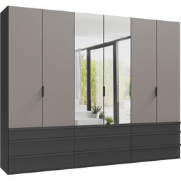 Falttürenschrank wimex, B:300cm H:216cm T:58cm, grau, Spanplatte, Schränke, "Oxford by fresh to go, in 3 Breiten und 2 Höhen, Made in Germany", mit